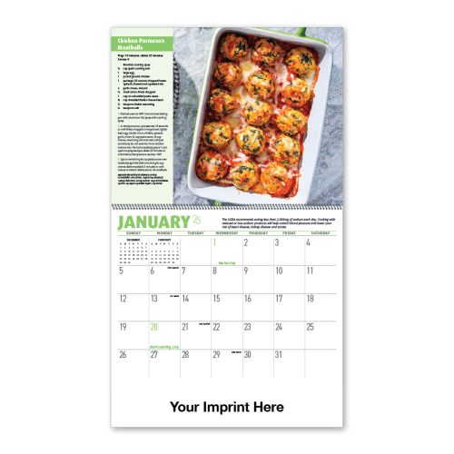Nutritious & Delicious Recipe Spiral Bound Calendar – AMCalendars.com